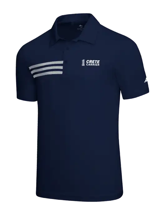 Adidas Navy 3 Stripes Chest Polo w/Crete Carrier Logo